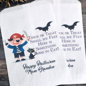 Pirate Halloween Personalized Goodie Bags for Halloween Party Favors ...