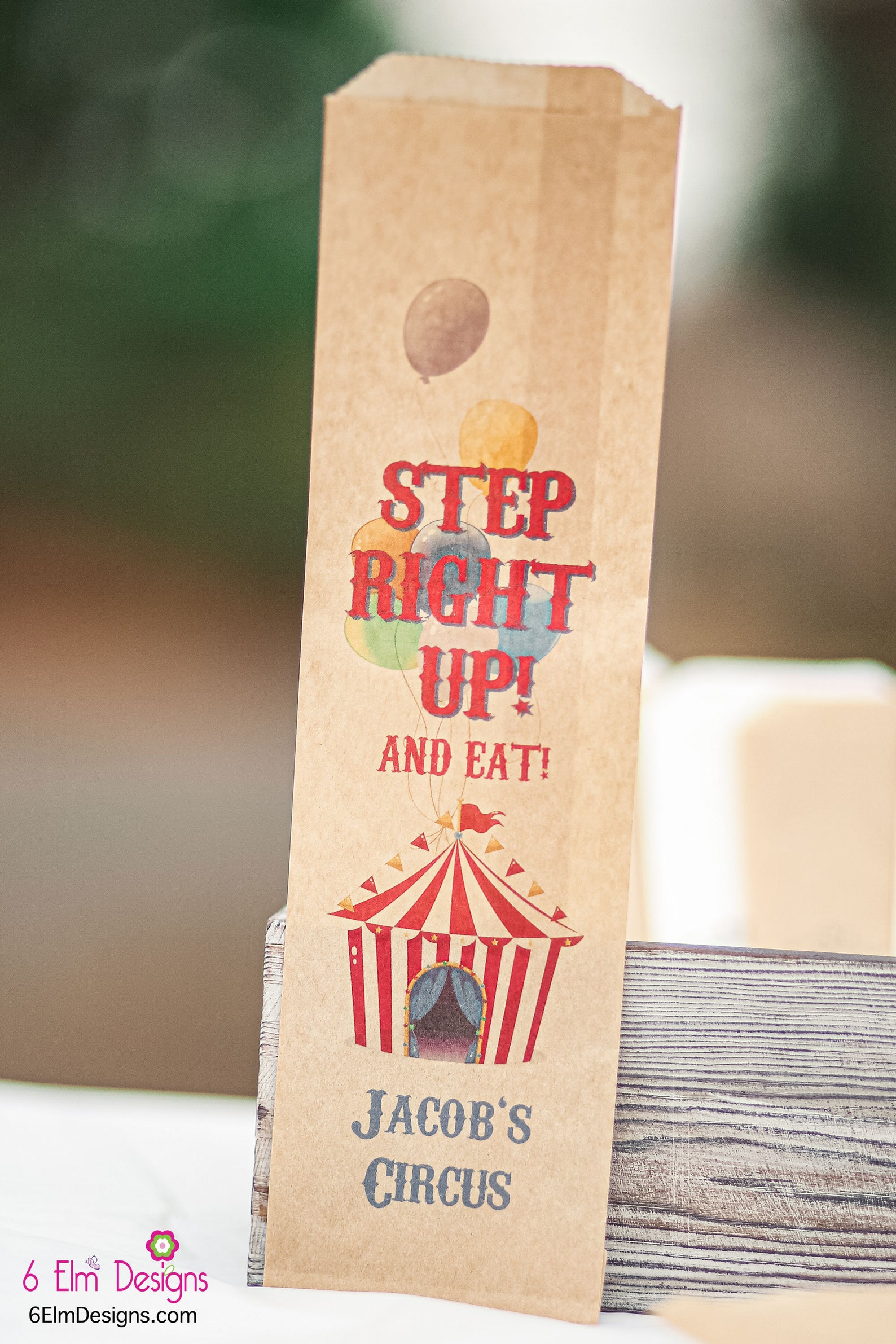 Step Right up Circus Carnival Birthday Silverware Utensil Flatware Bags ...
