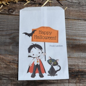Boy Vampire Halloween Personalized Goodie Bags for Halloween Party ...