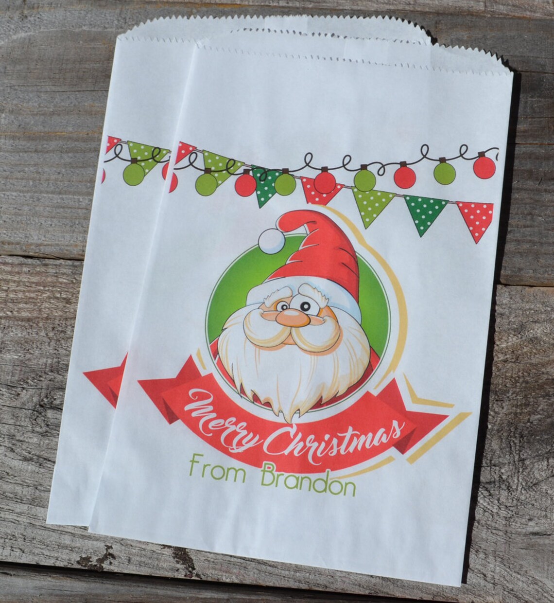 Santa Bag Personalized Goodie Bags Christmas Candy Bag - Etsy