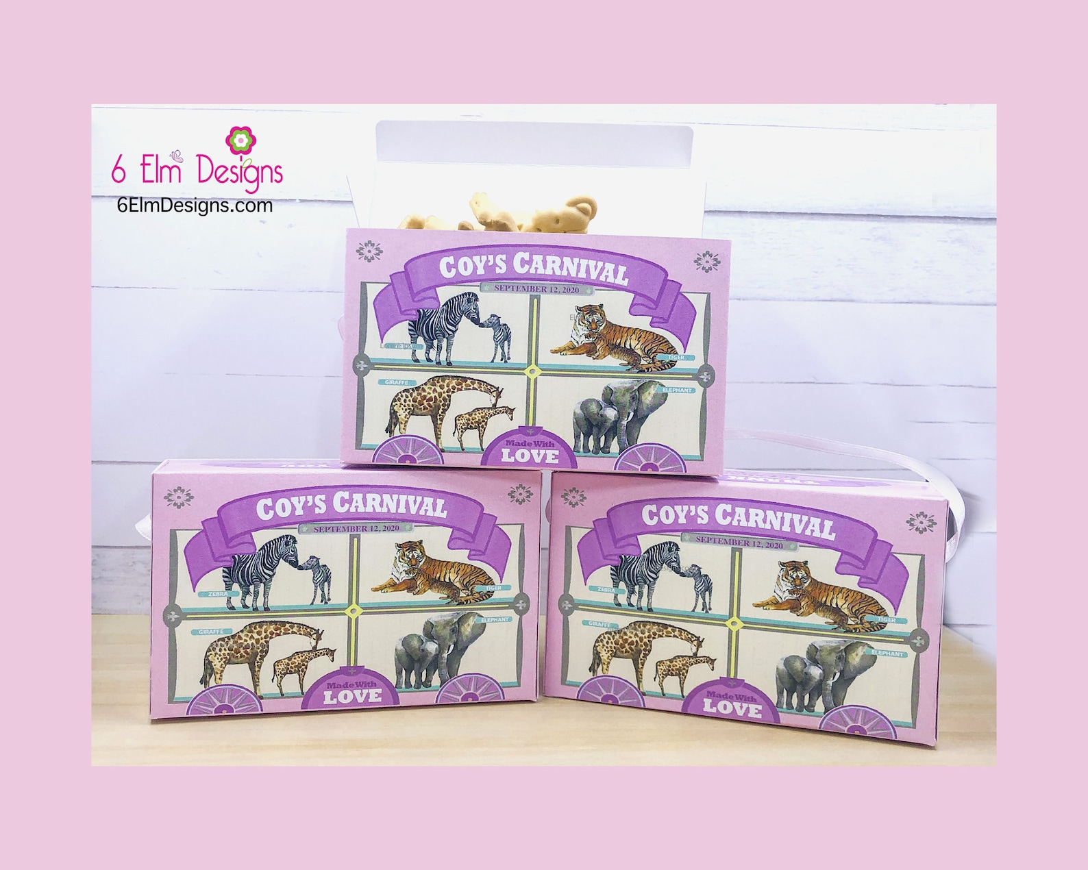Pale Pink Animal Cracker Boxes Animal Cookie Boxes Pastel - Etsy