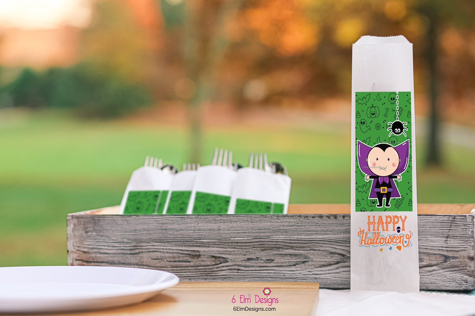 Happy Halloween Vampire Silverware Utensil Flatware Bags Happy | Etsy