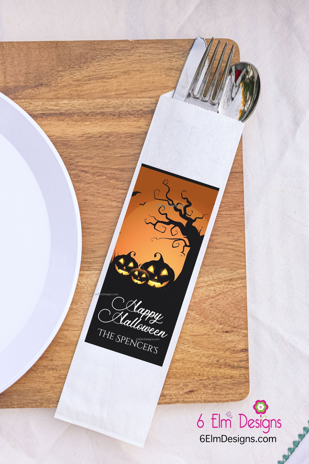 Happy Halloween Pumpkins Silverware Utensil Flatware Bags Happy ...