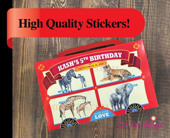 Animal Cracker Stickers, Animal Cracker Labels, Children's Carnival ...