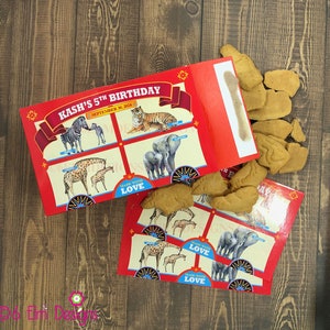 Animal Cracker Stickers, Animal Cracker Labels, Children's Carnival ...