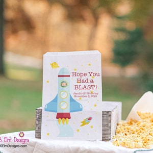 Hope You Had a Blast Personalized Birthday Goodie Bags, Outer Space ...