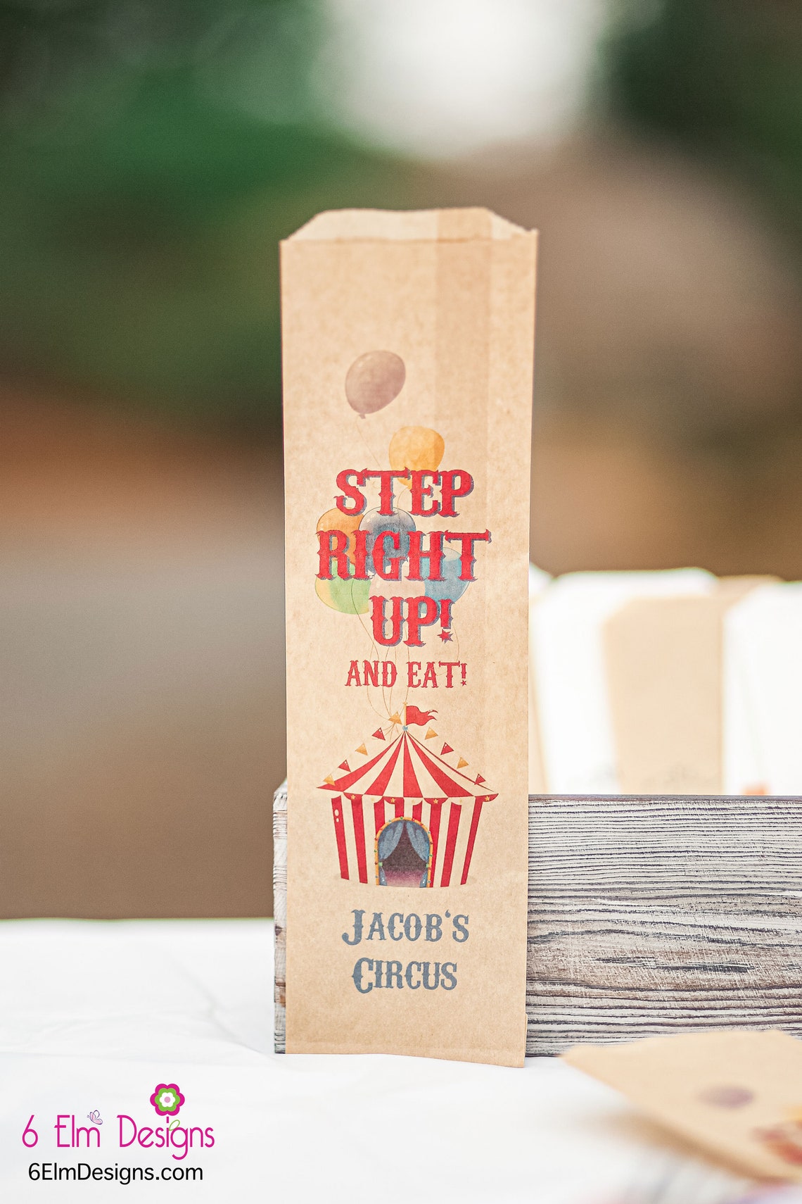Step Right up Circus Carnival Birthday Silverware Utensil Flatware Bags ...