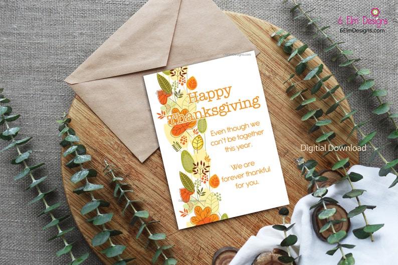 Instant Happy Thanksgiving Greeting Card Downloadable | Etsy