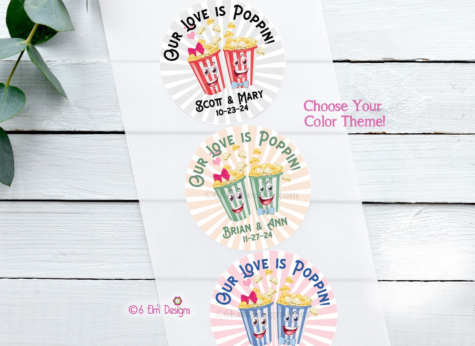 Our Love is Poppin Popcorn Stickers, Popcorn Wedding Labels, Rehearsal ...