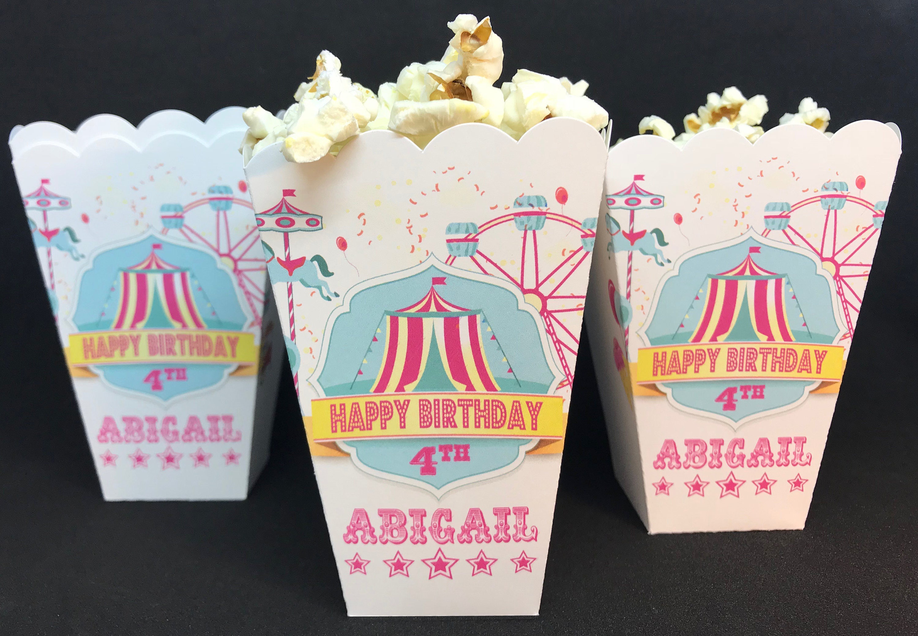 Circus Popcorn Boxes Carnival Birthday Party Carnival - Etsy Ireland