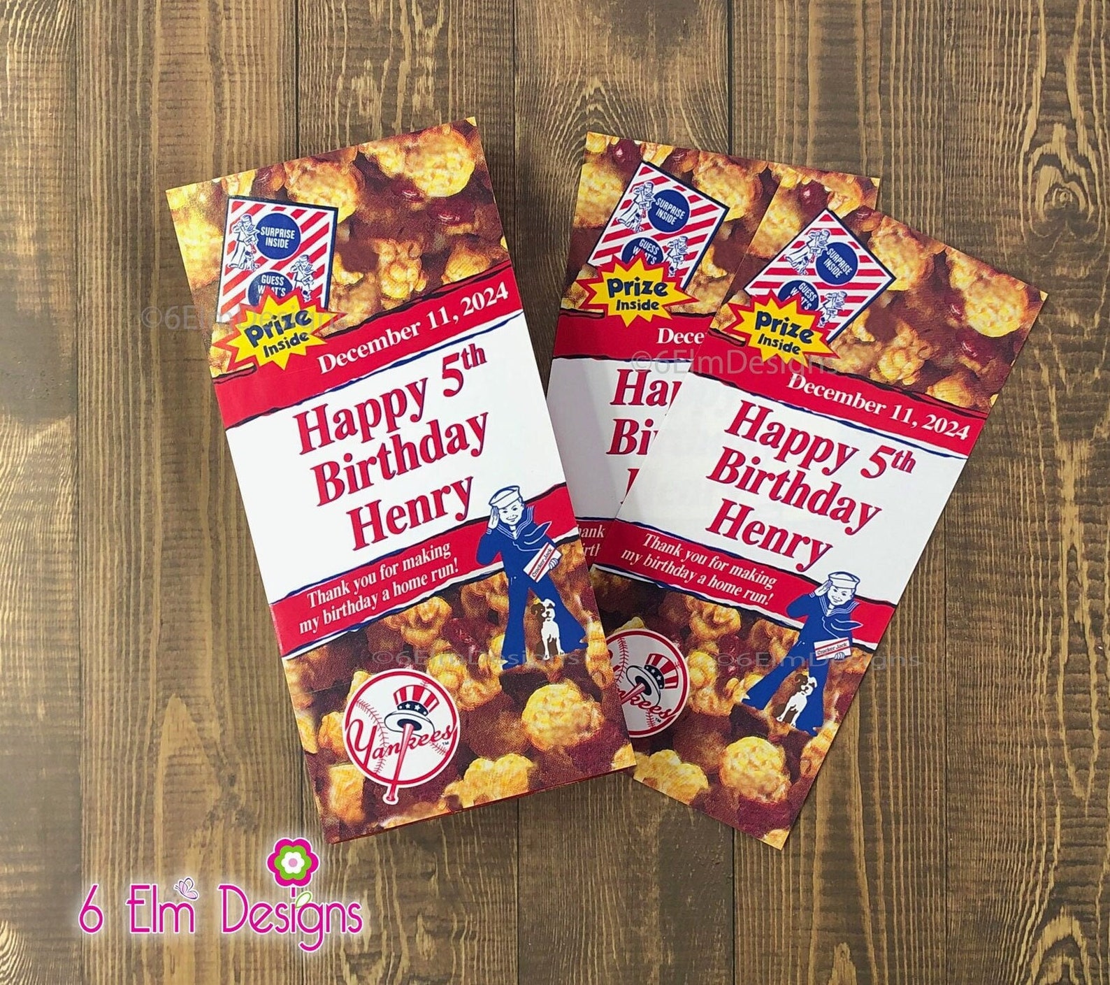 Cracker Jack Labels, Custom Cracker Jack Stickers for Bar Mitzvahs ...