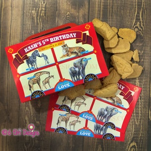 Animal Cracker Stickers, Animal Cracker Labels, Children's Carnival ...