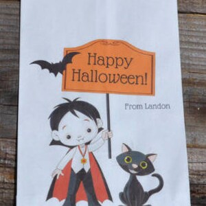 Boy Vampire Halloween Personalized Goodie Bags for Halloween Party ...