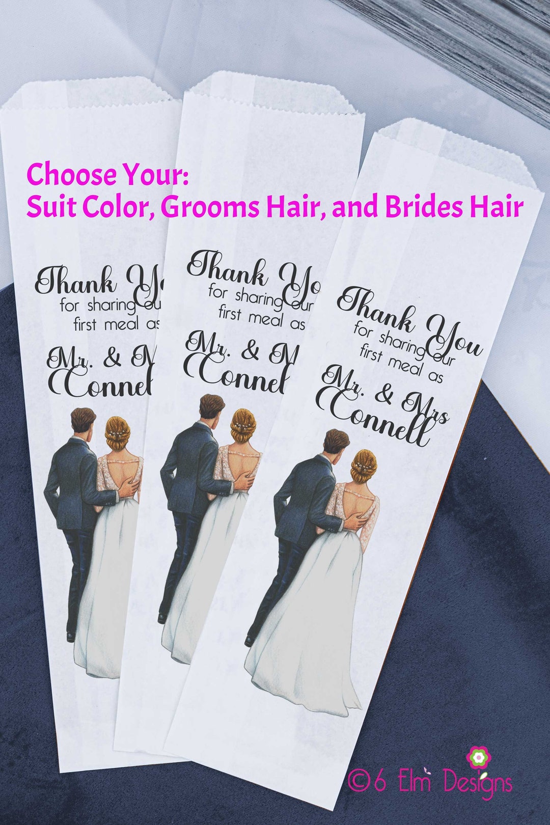 Thank You for Sharing Our First Meal Together Wedding Silverware Bags ...