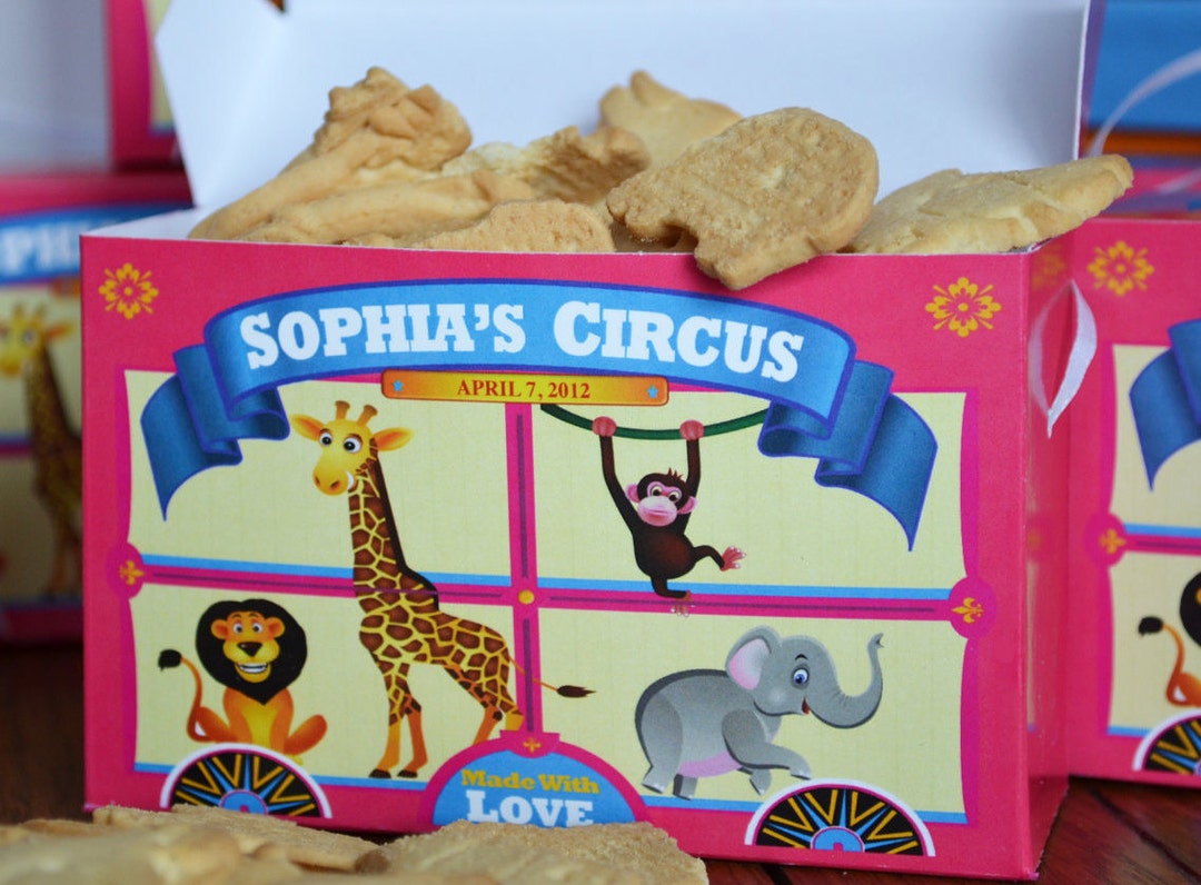 Pink Animal Cracker Boxes | Carnival Theme Birthday | Circus Birthday ...
