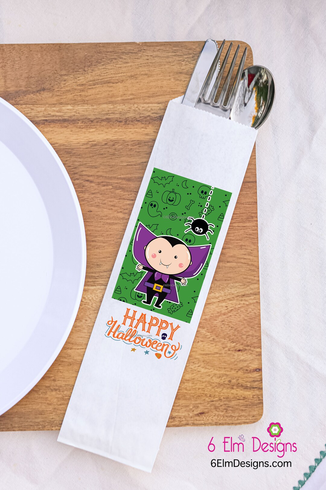 Happy Halloween Vampire Silverware Utensil Flatware Bags Happy - Etsy