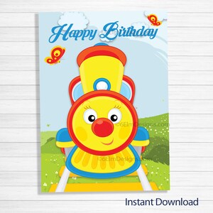 Printable Happy Birthday Train Boy Instant Download Little Boy Birthday ...