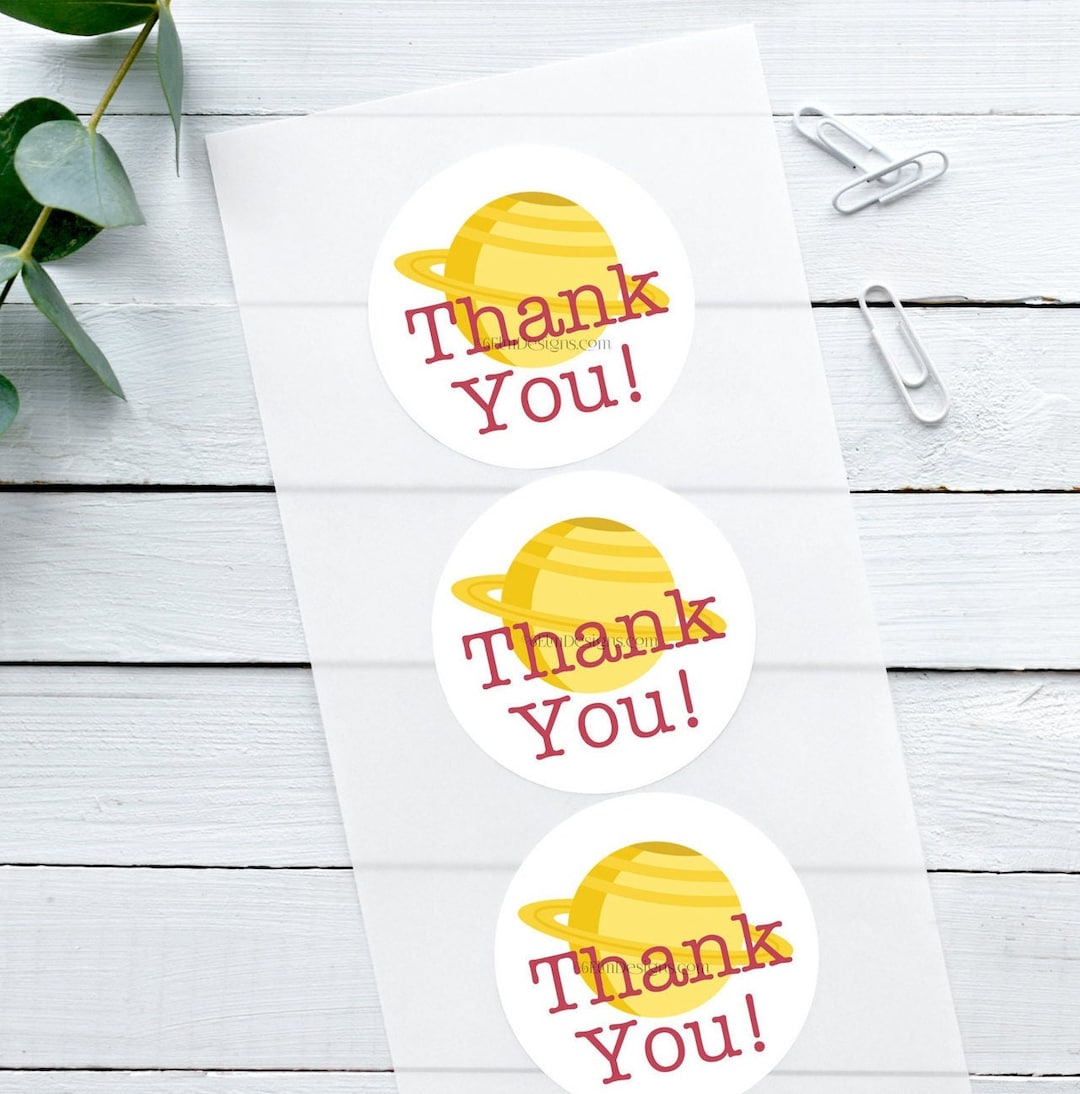 Planet Thank You Stickers, Outer Space Party Favors (20) - Etsy