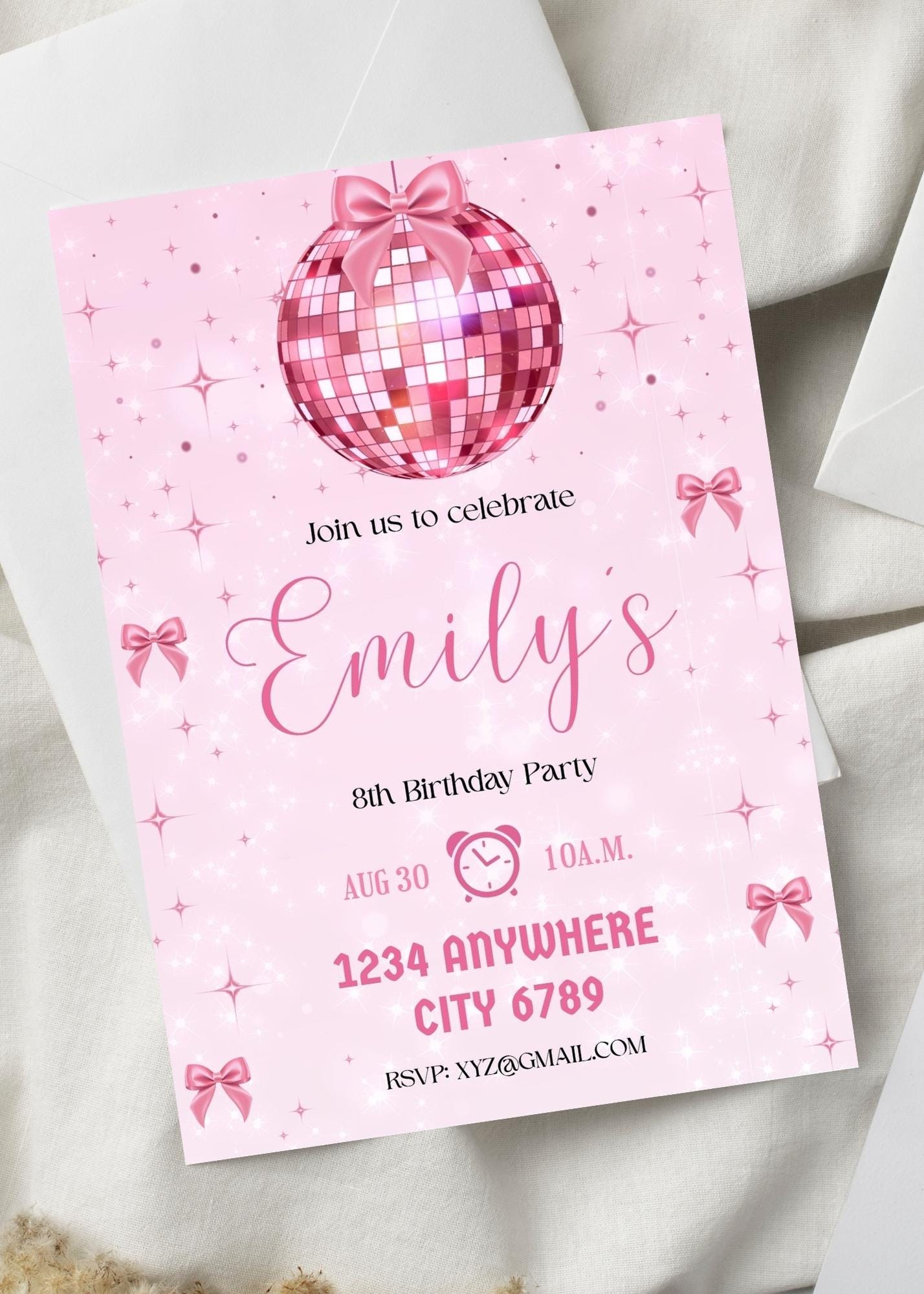 Disco Birthday Invitation: Retro Glitter Dance Party (editable Canva ...