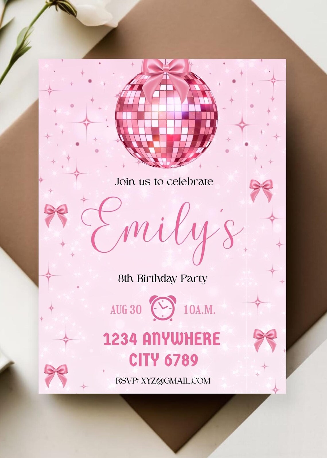 Disco Birthday Invitation: Retro Glitter Dance Party (editable Canva ...
