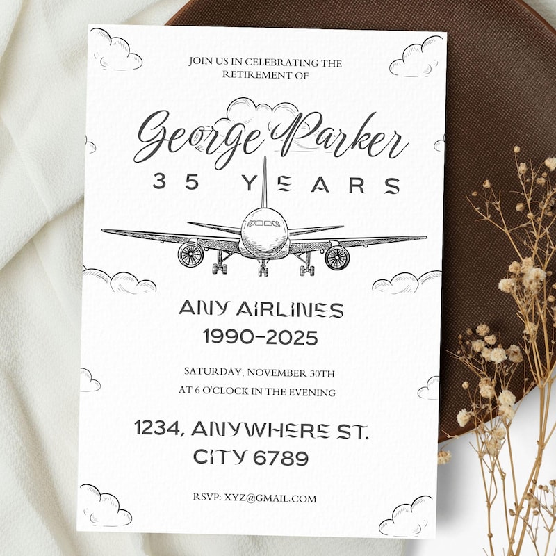 Pilot Retirement Invitation - Etsy