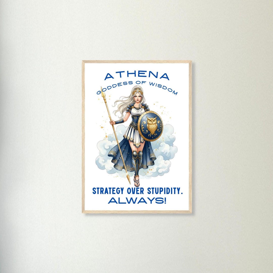 Greek Mythology Poster Athena Sassy Motivational Wall Art Goddess Print ...