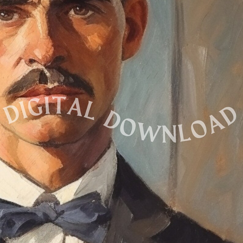 Moody Man Digital Portrait Print Vintage Portrait Art Dark Printable ...