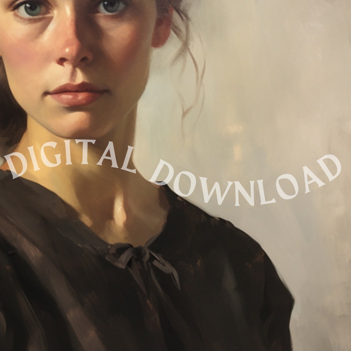Self Portrait Digital Portrait Print Moody Portrait Art Printable Oil ...