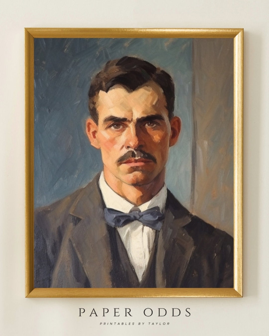 Moody Man Digital Portrait Print Vintage Portrait Art Dark Printable ...