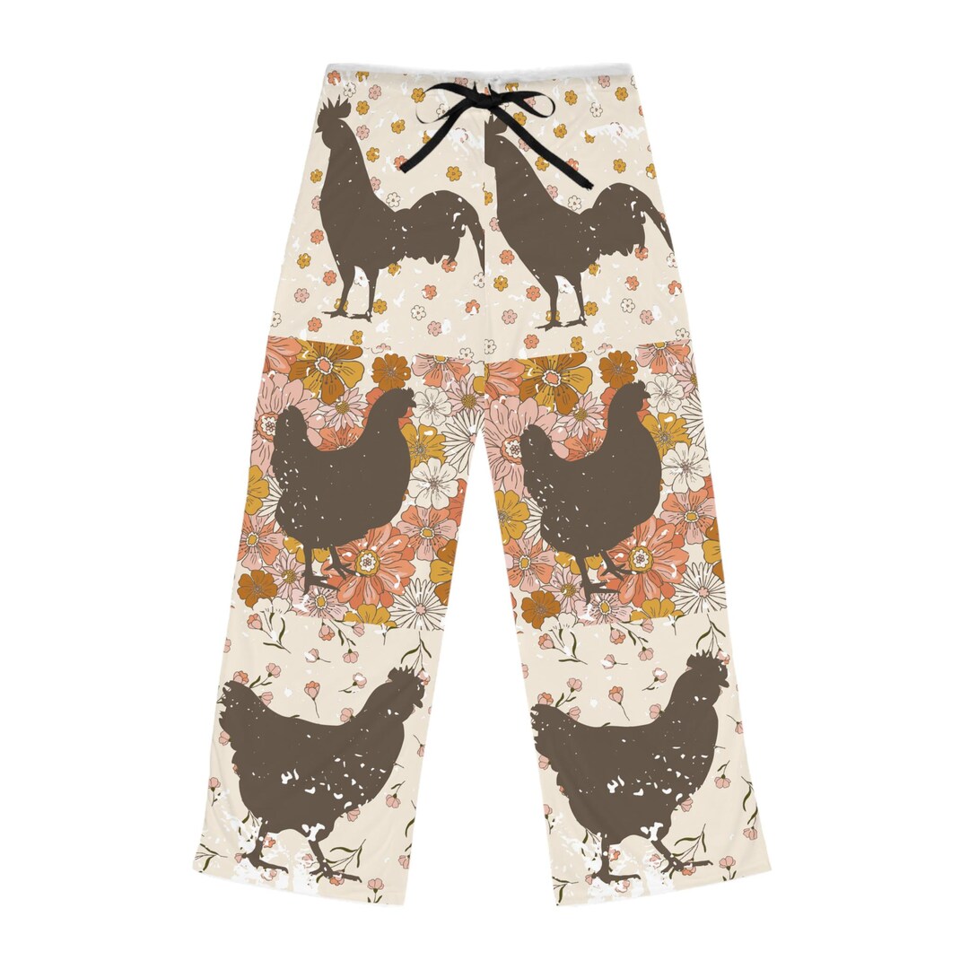 Vintage Chicken Pajama Pants, Chicken Lover Gift, Chicken Pajama ...