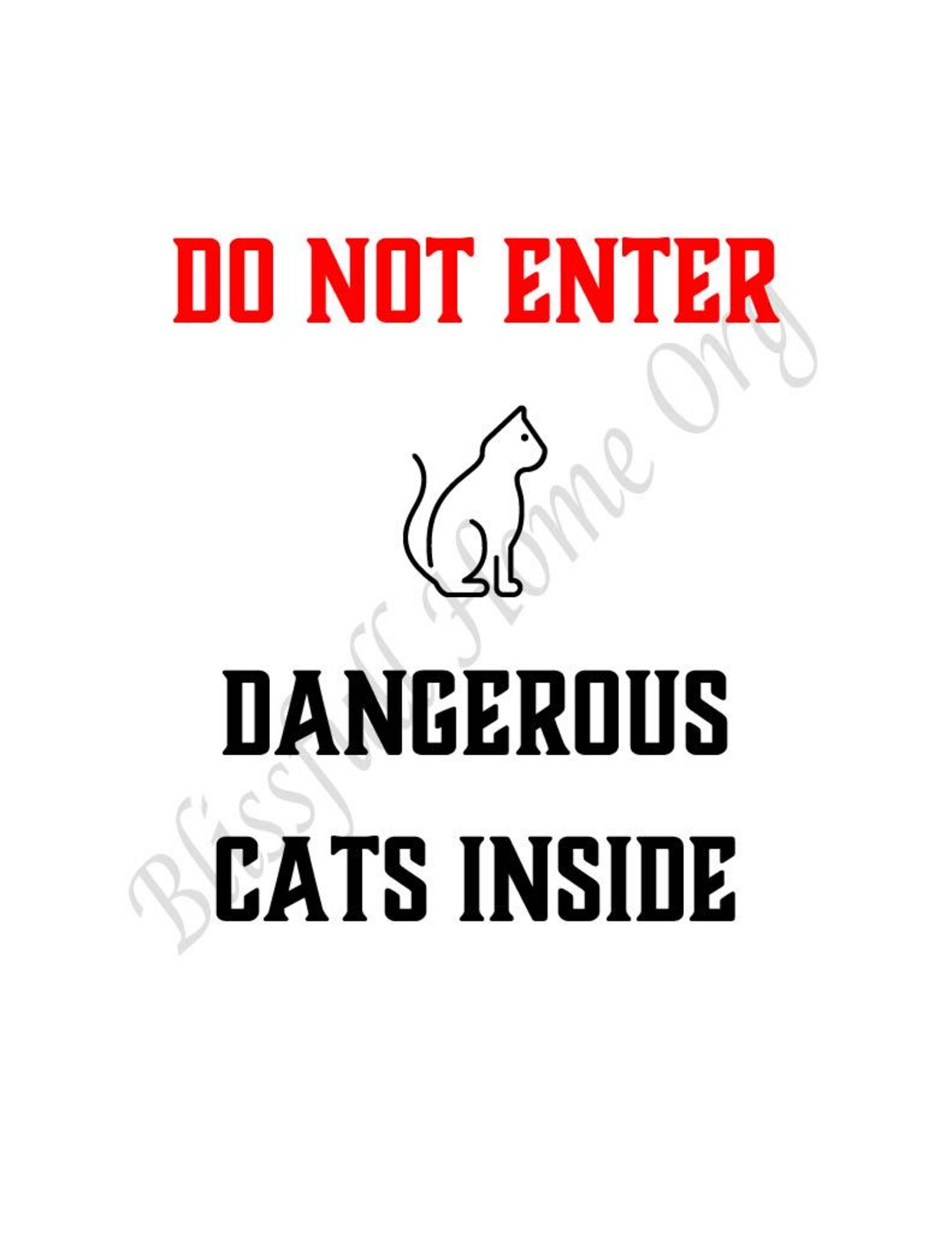 Do Not Enter Cat Room Sign - Etsy