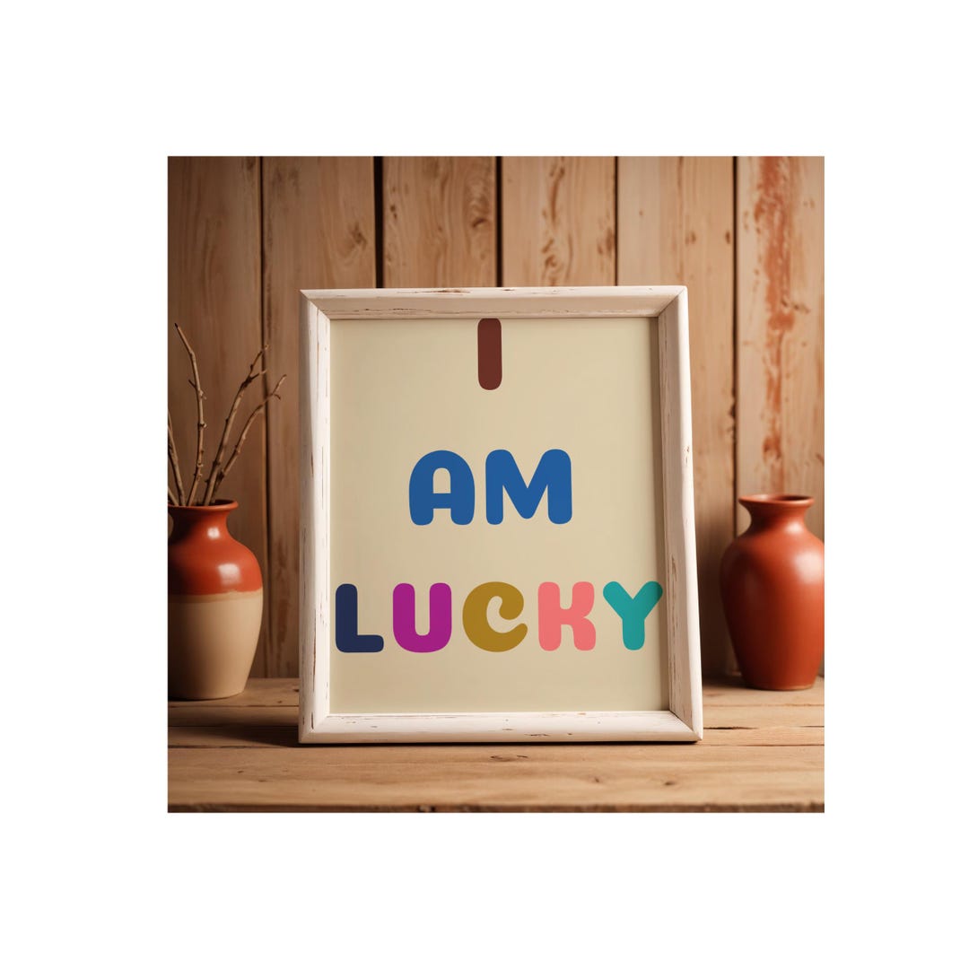 How Lucky Print: Trendy Digital Download, Living Room Bedroom Wall Art ...