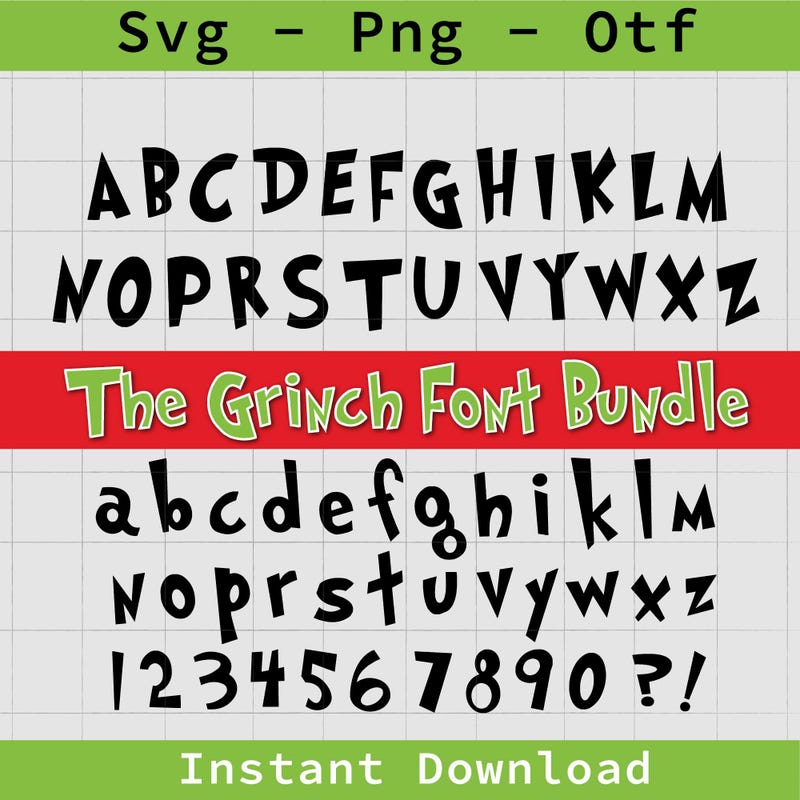 Grinch Printable Letters - Etsy