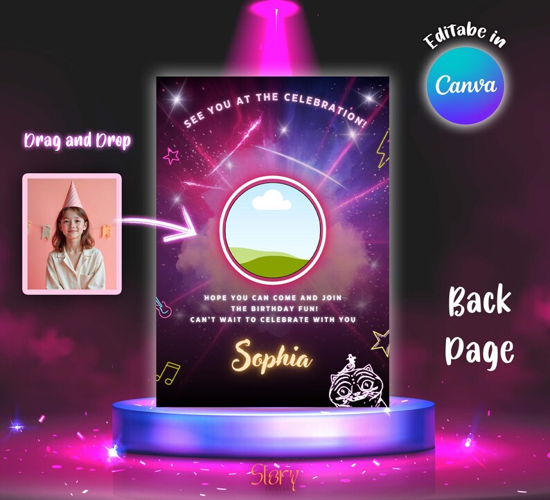 K-pop Demon Hunter Birthday Invitation, Editable Ticket Designs ...