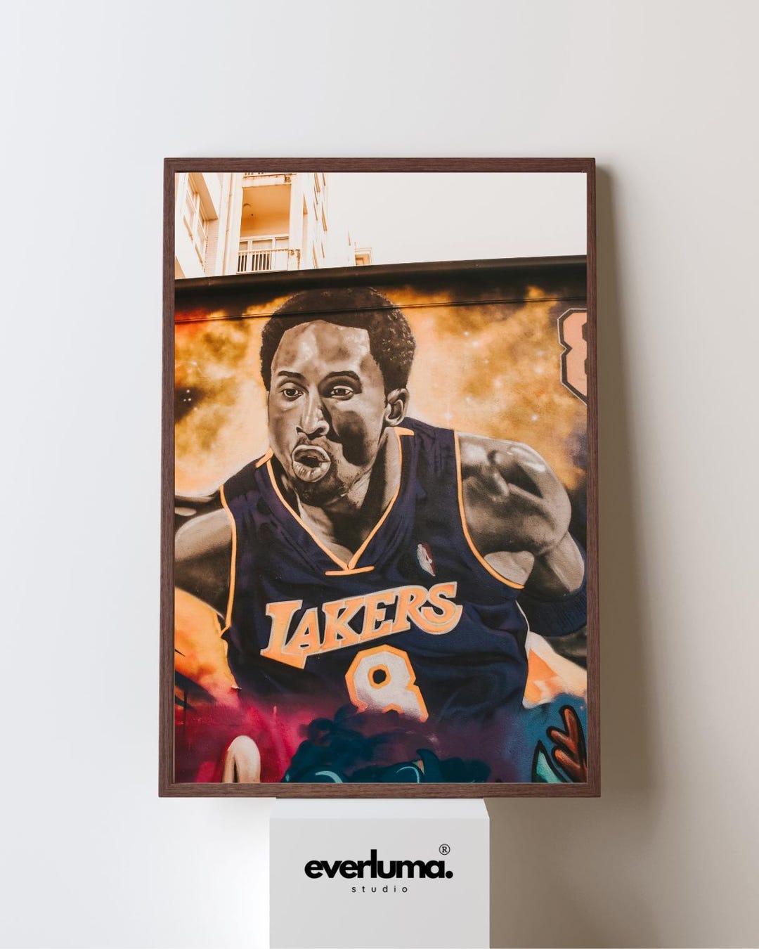 Kobe Bryant Lakers #8 Wall Art Poster – Basketball Street Art Painting ...