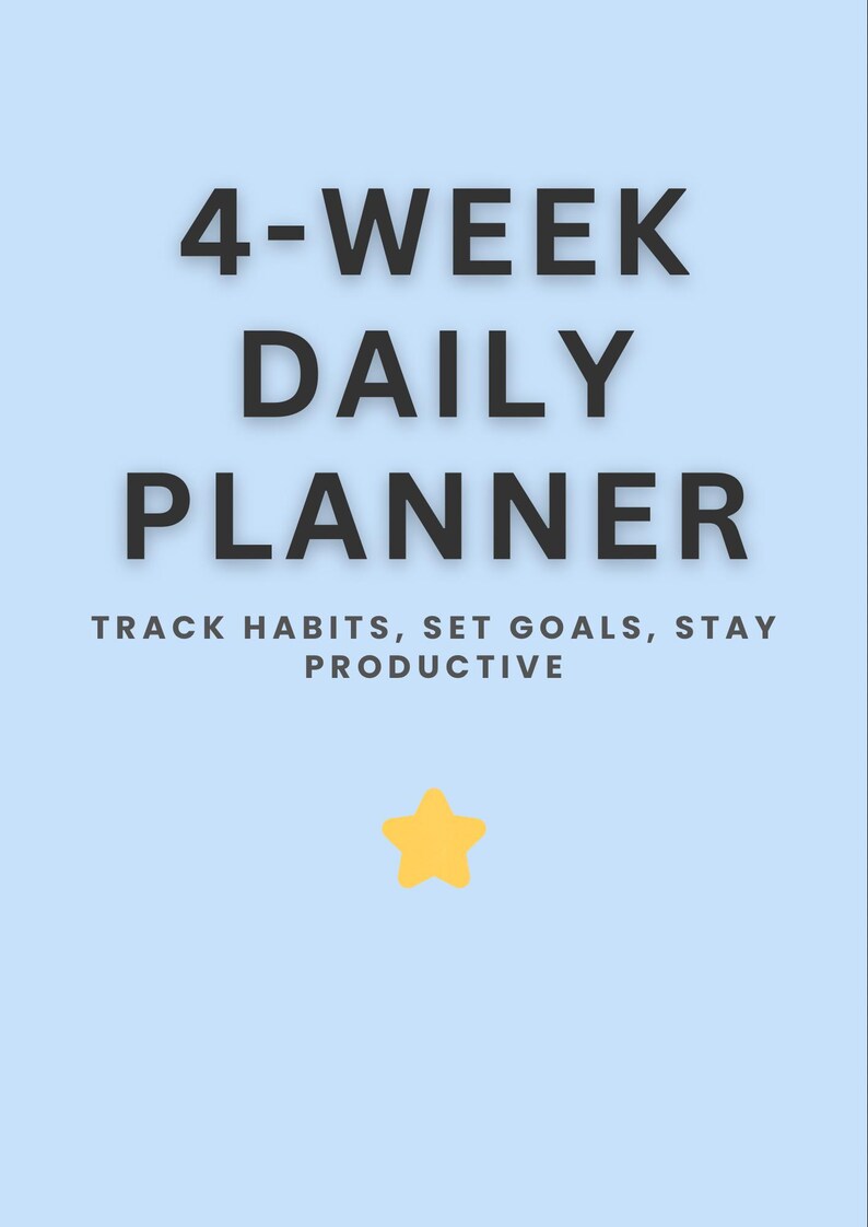Minimal 4-week Digital Planner | Printable PDF | Weekly Goals, Habit ...