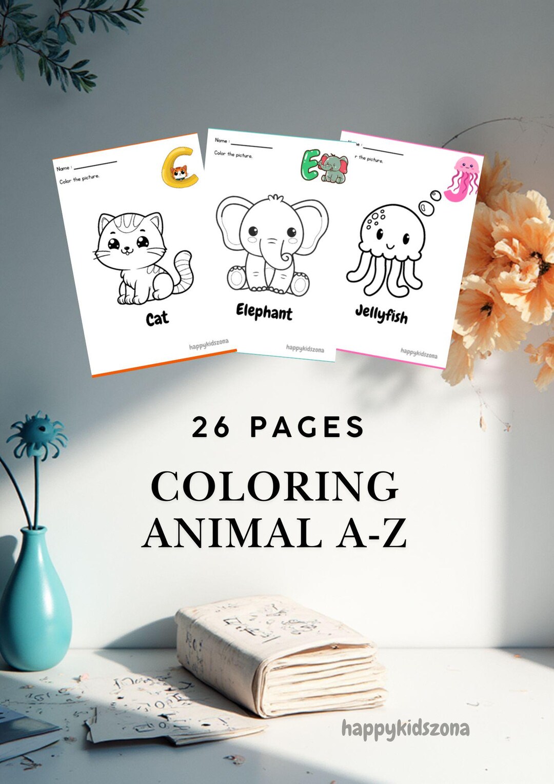 Animal Coloring Pages A-Z | Alphabet Animals Coloring Book for Kids ...