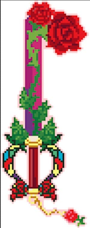 Divine Rose Keyblade (kingdom Hearts Union X) Pattern for Cross-stitch ...