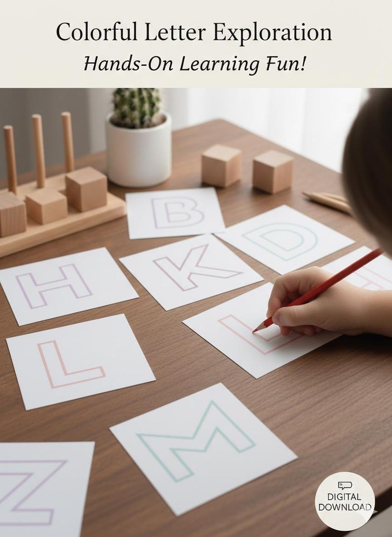Minimalist Alphabet Tracing Cards, Preschool Handwriting Practice, Ink ...