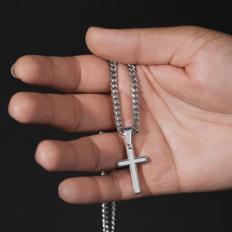 To My Son Cuban Chain With Artisan Cross Necklace From Dad | Birthday ...