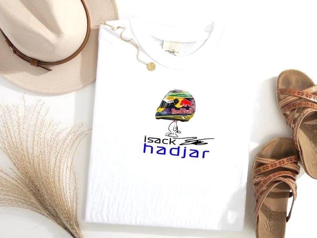 Isack Hadjar Racing Helmet Snoopy Shirt, Funny F1 Fan Crewneck, Cartoon ...