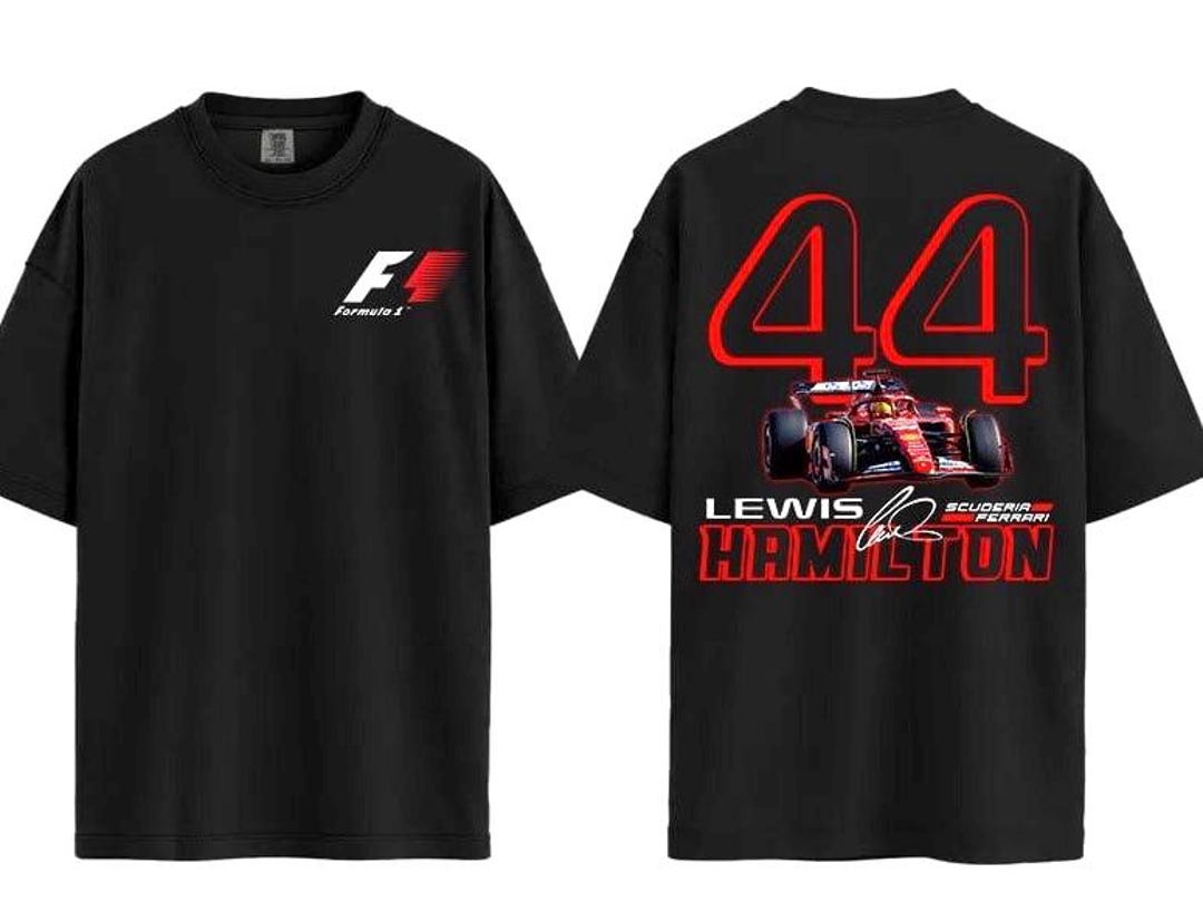 Lewis Hamilton #44 T-shirt, F1 Racing Graphic Tee, Vintage Ferrari ...