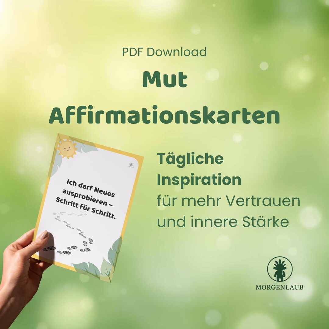 Courage Affirmation Cards PDF | 12 Printable Cards for Self-confidence ...