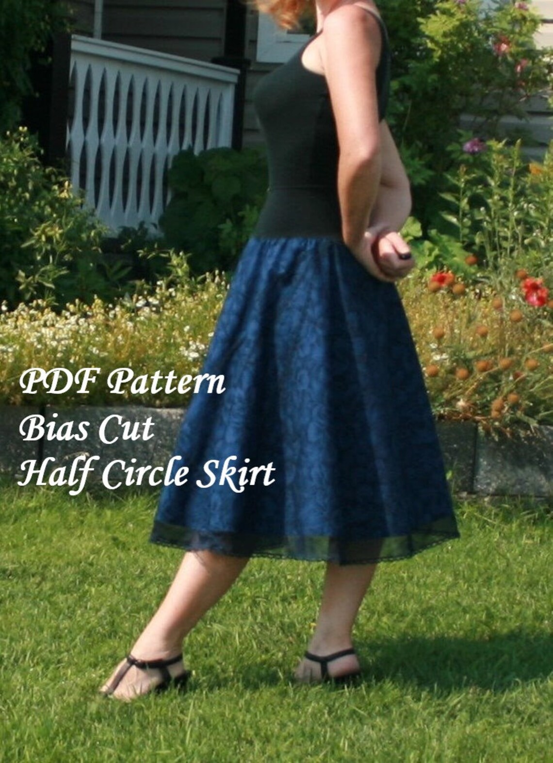 Printable Sewing Pattern Bias Half Circle Skirt & PDF Sewing Pattern ...
