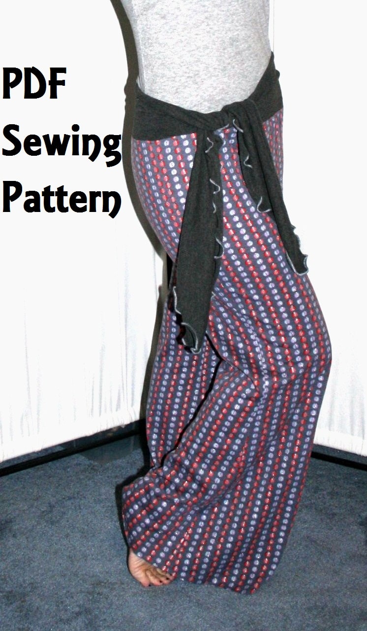 Bell Bottom Yoga Pants Women's Printable Pattern PDF Sewing Pattern ...