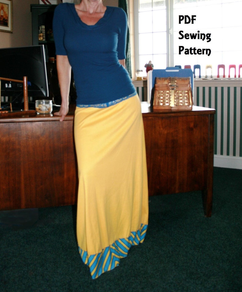 Maxi Skirt Pattern PDF Sewing Pattern Tutorial Instant Download ...