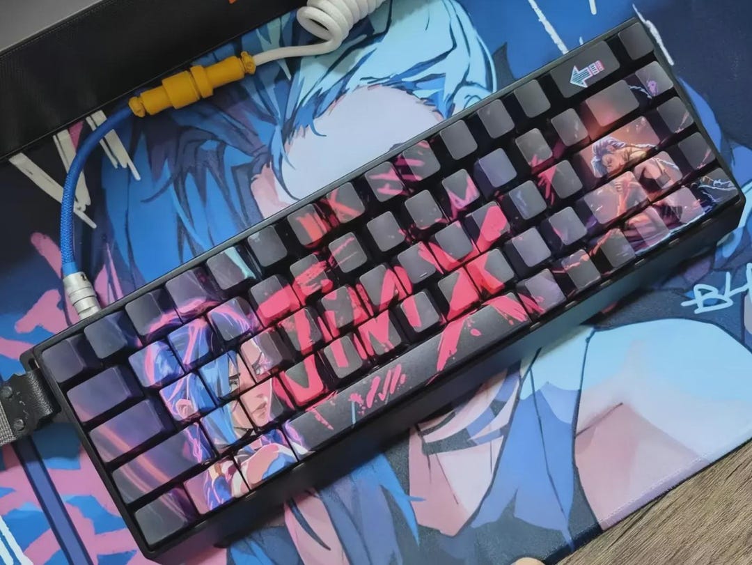 Jinx Anime PBT Translucent Keycaps – Cherry MX Profile – Mechanical ...