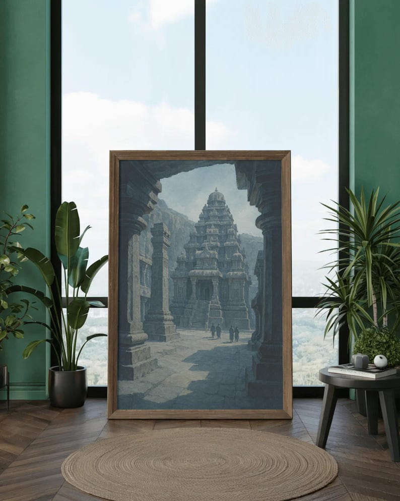 Kailasa Temple Spiritual Printable | Ellora Temple Digital Poster ...