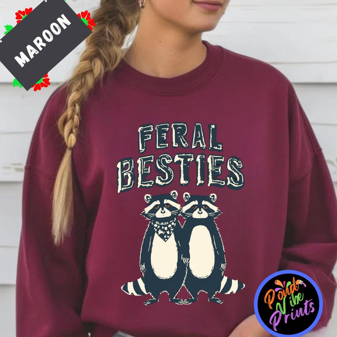 Possum Feral Besties Matching Friend Twinning Funny BFF Sweatshirt ...