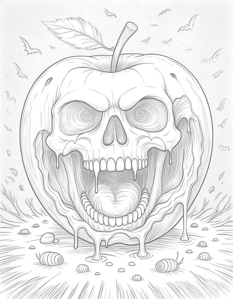 Extreme Horror Food Monster Coloring Pages | Creepy Gore Grotesque ...